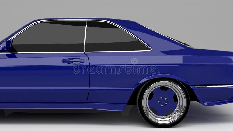 Blue Cool Car 3d Render Animation Studio Look Environment Full Side ...
