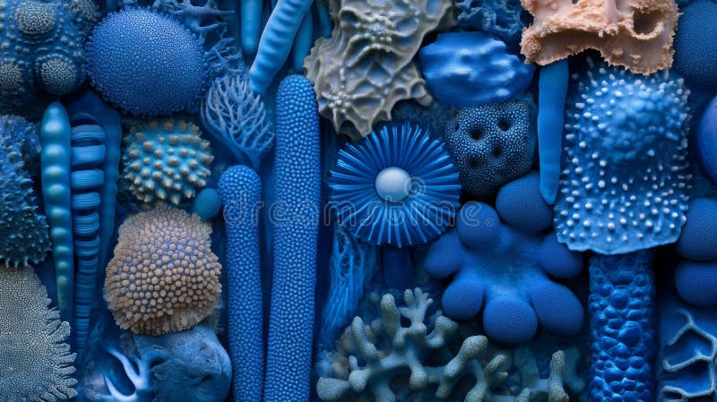 Blue Coral Reef Texture Abstract Background Stock Illustration ...