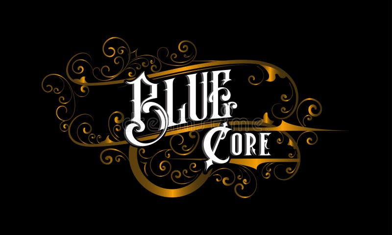 BLUE CORE Lettering Custom Style Design Stock Illustration ...