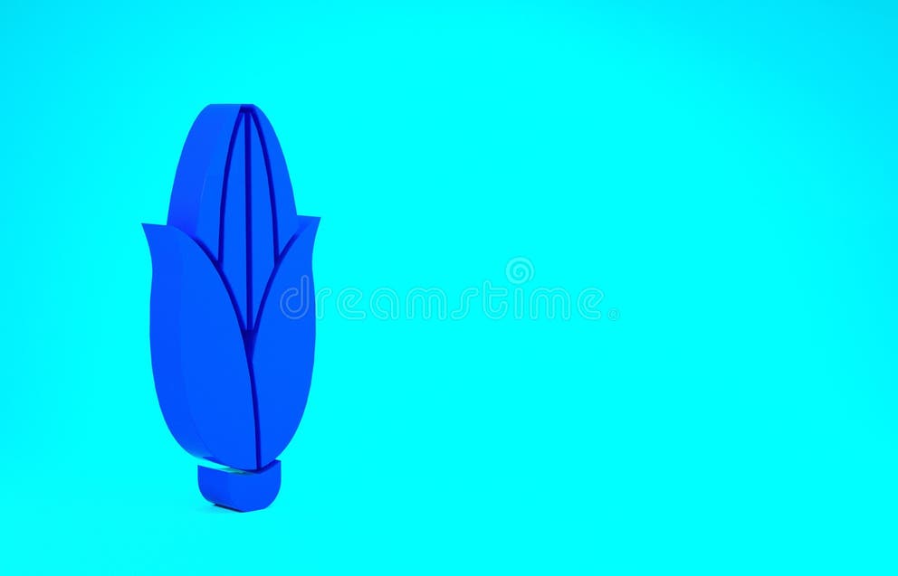 Blue Corn Icon Isolated on Blue Background. Minimalism Concept Stock ...