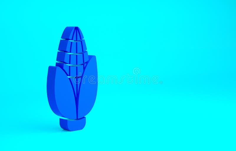 Blue Corn Icon Isolated on Blue Background. Minimalism Concept Stock ...