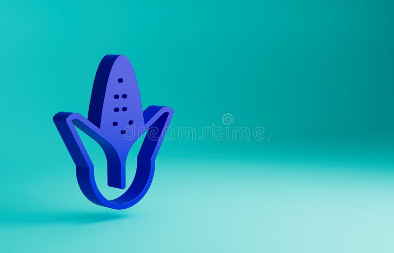 Blue Corn Icon Isolated on Blue Background. Minimalism Concept Stock ...