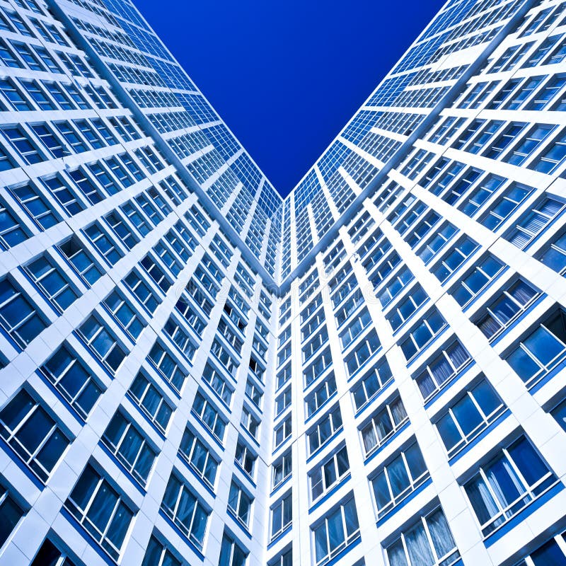 Blue Modern Office Skyscraper Stock Photo - Image of detail, bank: 10693118