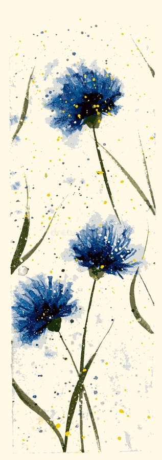 Blue Cornflowers by Watercolor Elements. Knapweed Watercolor, Drawing ...