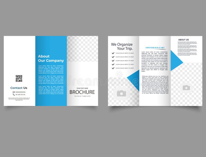 Blue Corporate Brochure, Trifold Template Design. Vector Stock Vector ...