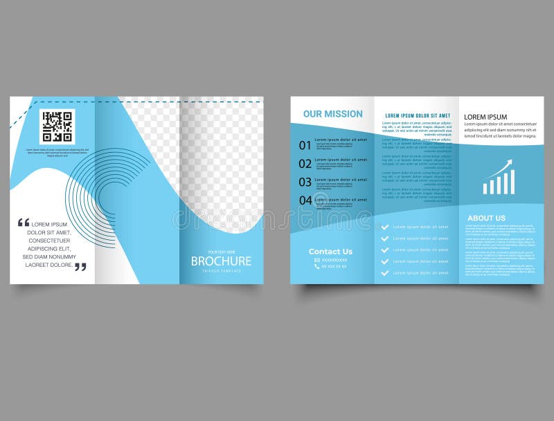 Corporate Trifold Brochure Template. Vector Editable Template. Business ...