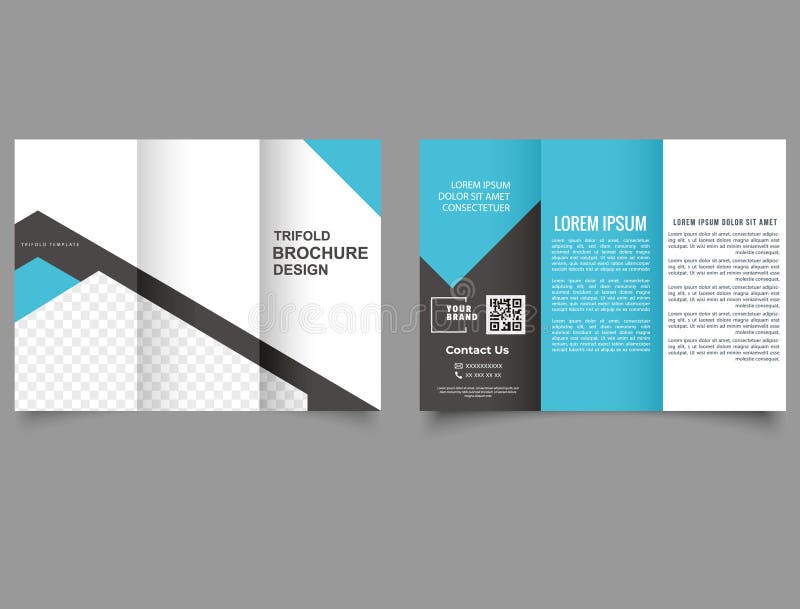 Blue Corporate Trifold Brochure. Tri-Fold Brochure. Vector. Stock Vector - Illustration of ...