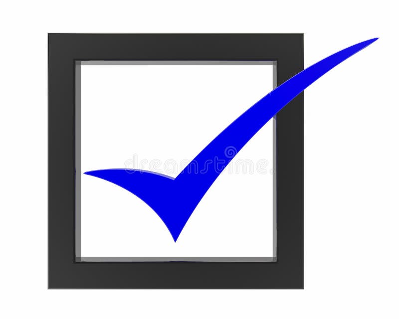 Blue Correct Mark Symbol Isolated on Background Stock Illustration ...