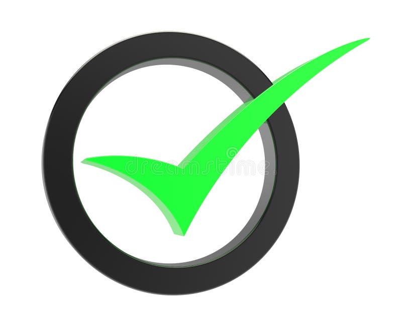 Blue Correct Mark Symbol on White Background 3d Rendering Stock ...