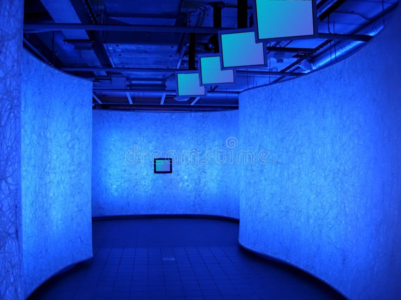 Blue corridor stock image. Image of transparent, walls - 689231