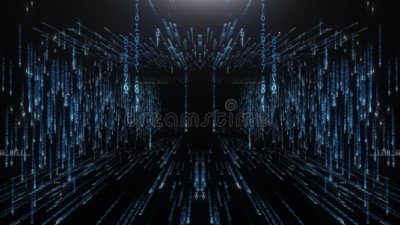 Green Corridor from the Matrix Code Stock Video - Video of futuristic ...