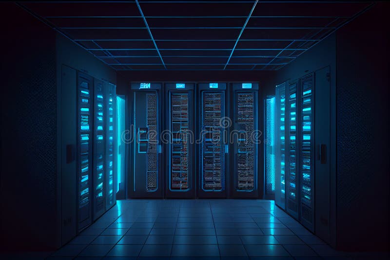 Corridor with Servers ,digital Illustration Generative AI. Stock ... Corridor with Servers ,digital Illustration Generative AI. Stock ...