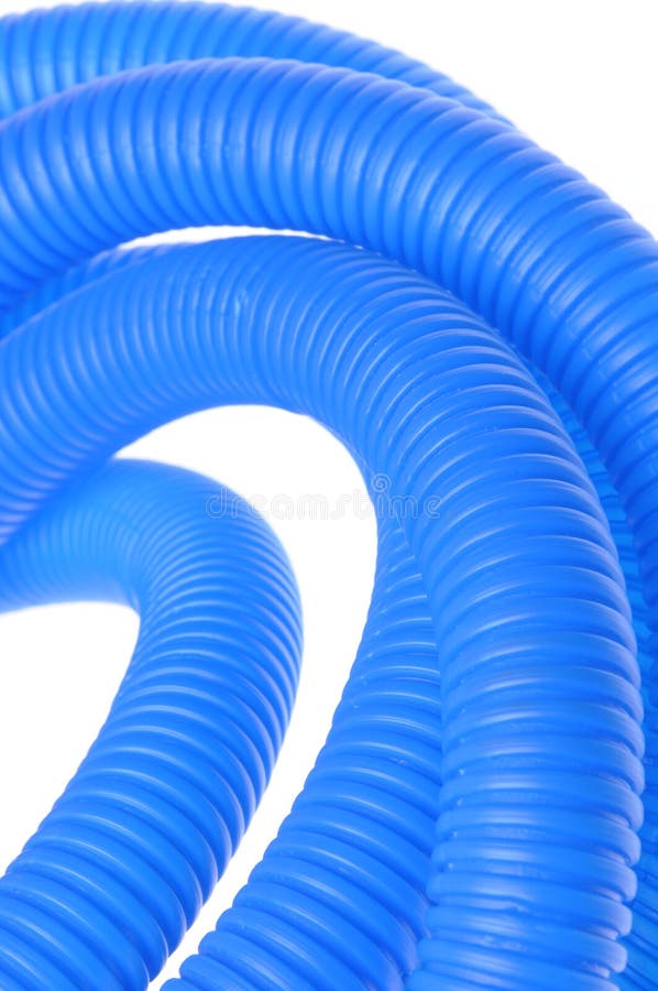 Blue Corrugated Pipe for Electrical Cables Stock Image - Image of lines ...