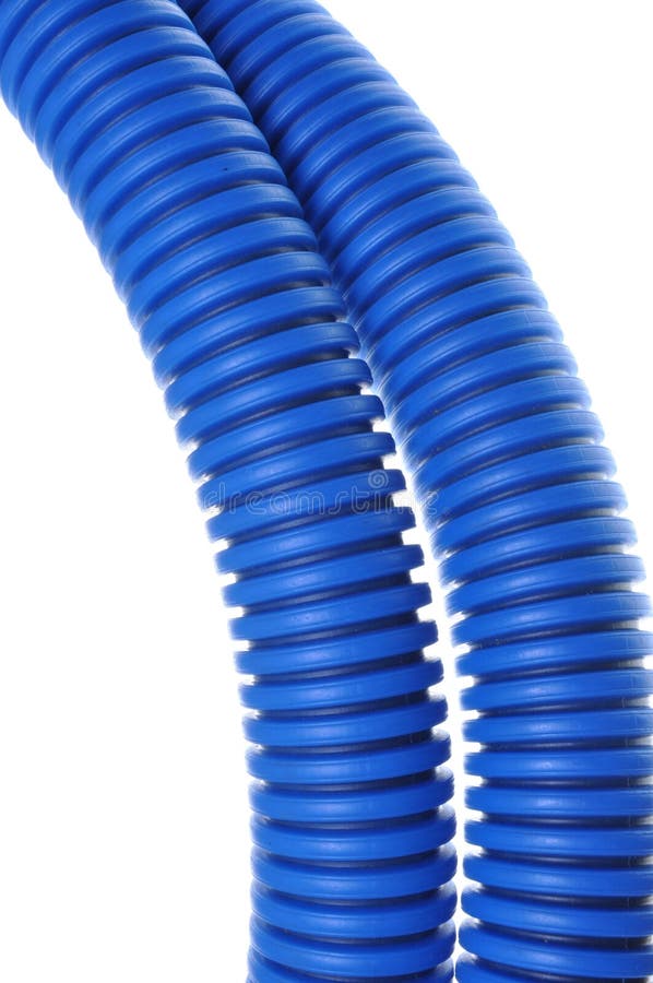 Blue Corrugated Pipe for Electrical High-voltage Cables Stock Image ...