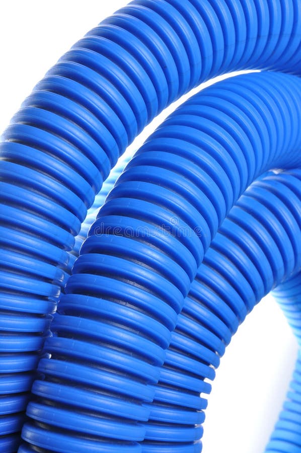 Blue Corrugated Pipe for Electrical High-voltage Cables Stock Image ...