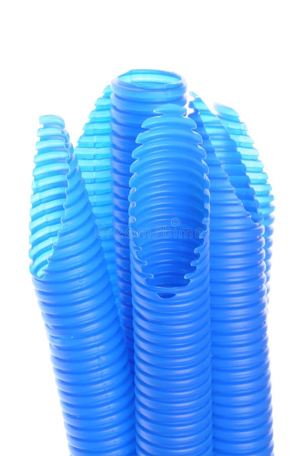 Blue Corrugated Pipe for Electrical High-voltage Cables Stock Image ...