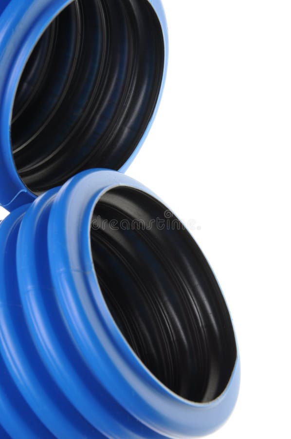 Blue Corrugated Pipe for Electrical High-voltage Cables Stock Image ...