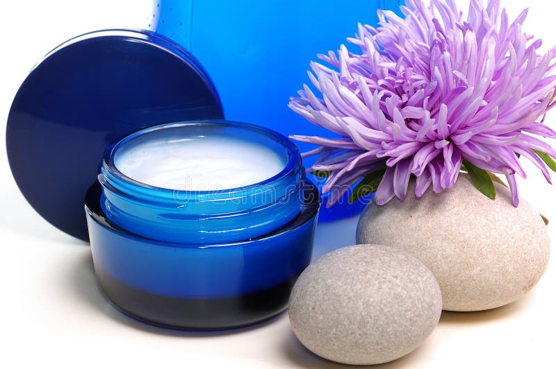 Blue cosmetic cream stock photo. Image of natural, makeup - 6234292