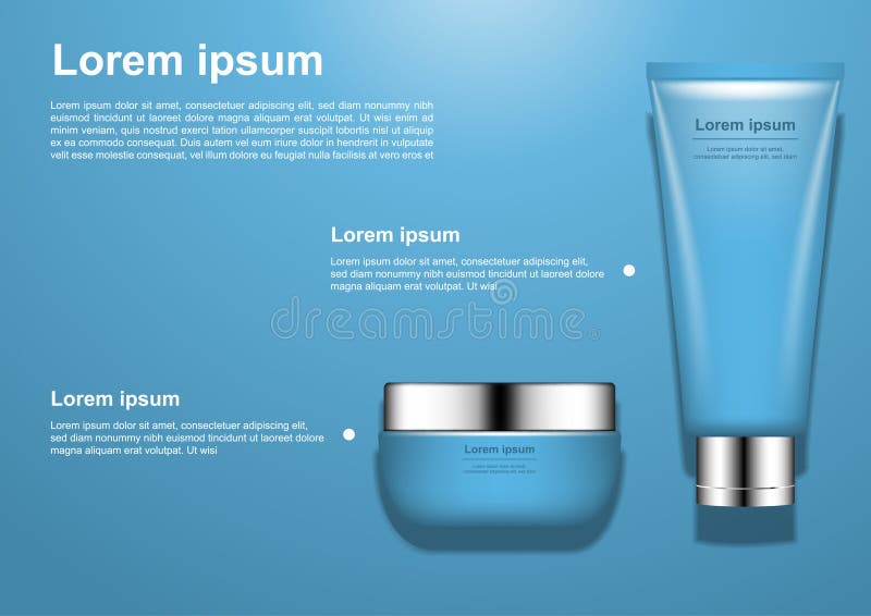 Blue Cosmetic Products with Glittering Lights and Globe Background ...