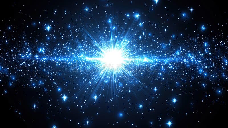 Blue Cosmic Burst Galaxy Background Digital Art Website Design Stock ...