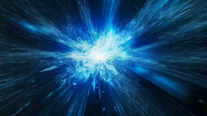 Blue Cosmic Explosion with Glowing Light in Deep Space, Astrophysics ...