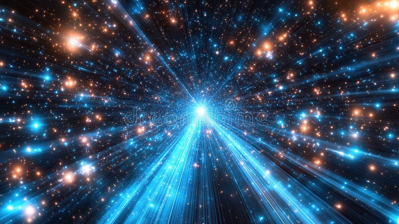 Blue Cosmic Rays Burst; Starfield Background; Digital Art; Website ...