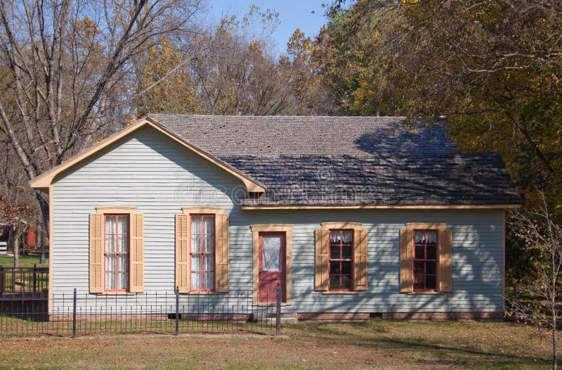 Blue Cottage stock image. Image of window, home, trees - 21561297