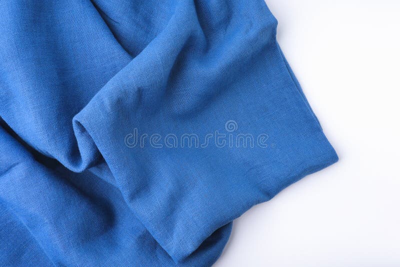 Blue Cotton Fabric Smooth Texture on White Background Stock Photo ...