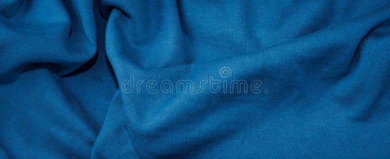 Blue Cotton Fabric with Visible Details. Background Stock Photo - Image ...