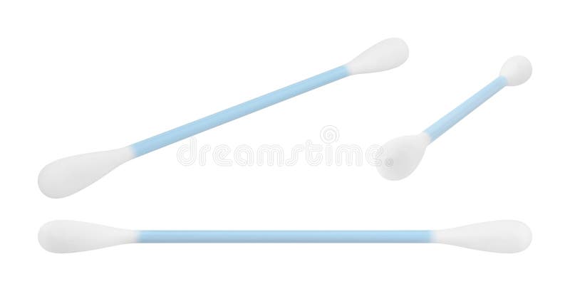 Blue Cotton Swab. Isolated Earstick 3D Rendering. Stock Photo ...