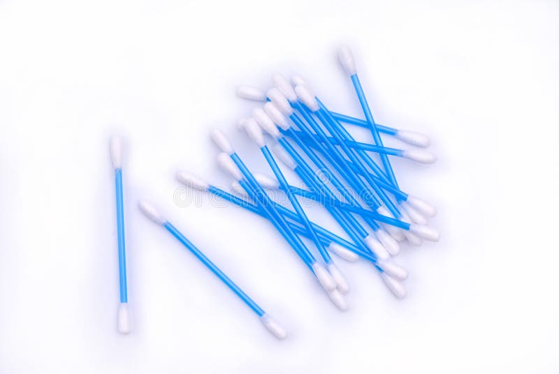 Blue Cotton Swabs stock photo. Image of medical, cottony - 5601662