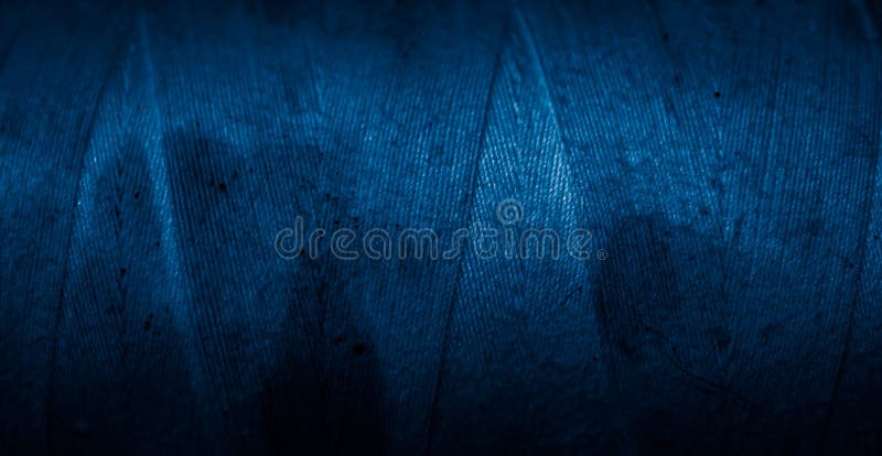 Blue Cotton Threads with Visible Details. Background Stock Photo ...