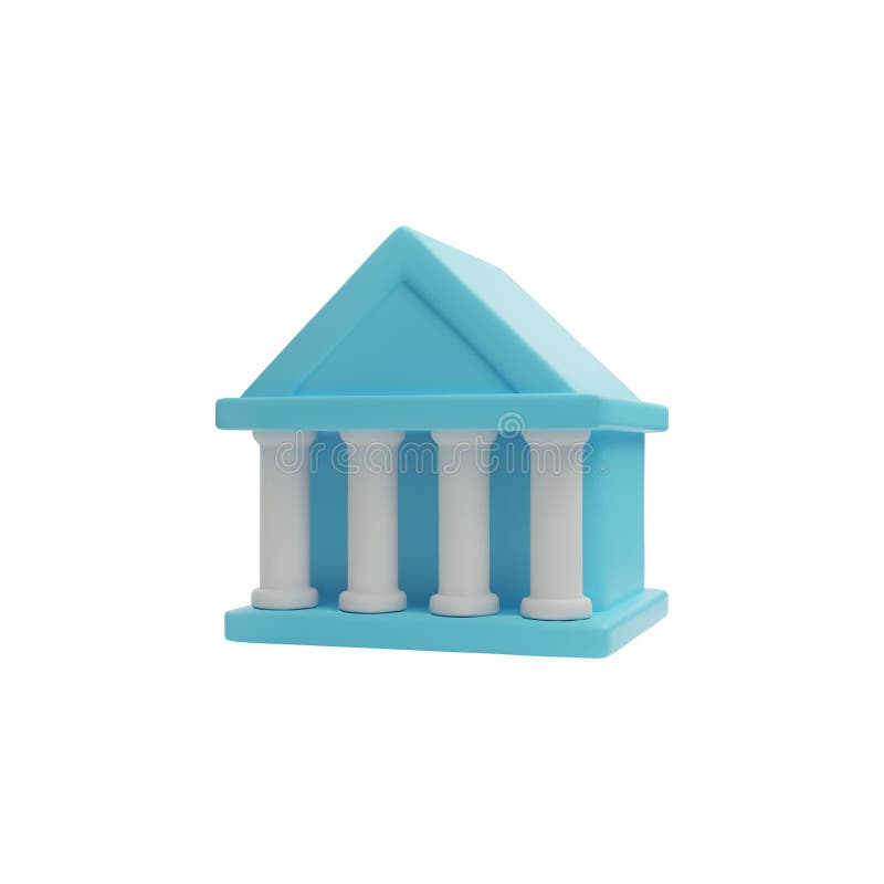 Blue Courthouse with Columns 3D Style, Vector Illustration Stock Vector ...