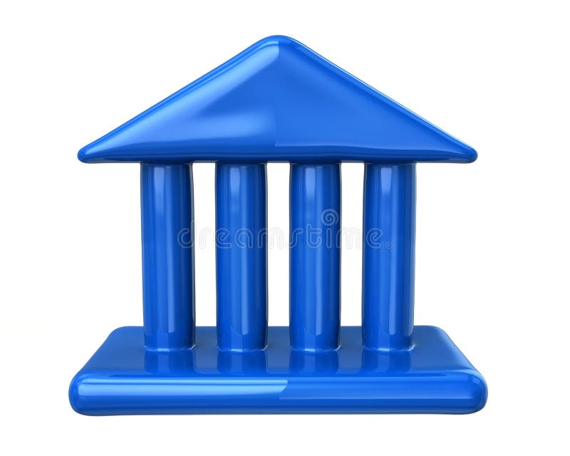 Blue courthouse icon stock illustration. Illustration of abstract ...