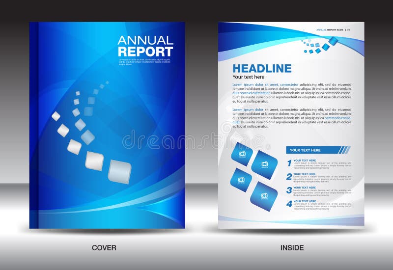 Blue Cover Annual Report Design Vector Illustration Stock Vector ...
