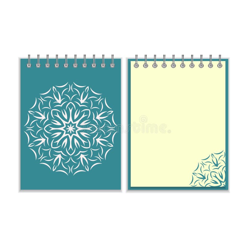 Two Blue and White Notebook Covers Design Stock Vector - Illustration ...
