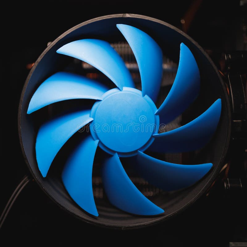 Blue Cpu Cooler Inside PC Case Stock Photo - Image of inside, equipment ...