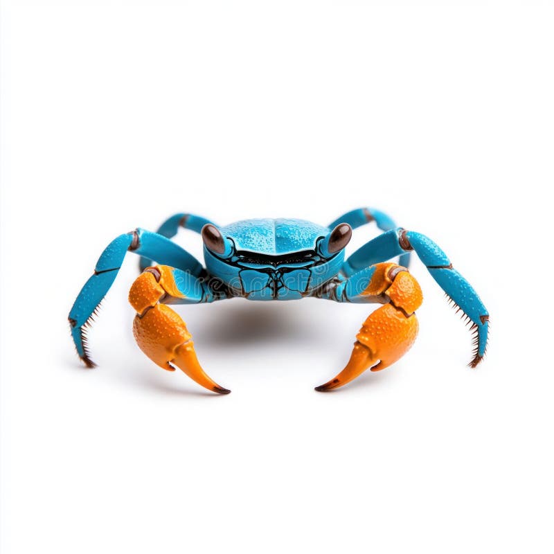 Blue Crab with Orange Claws Isolated on White Background Stock ...