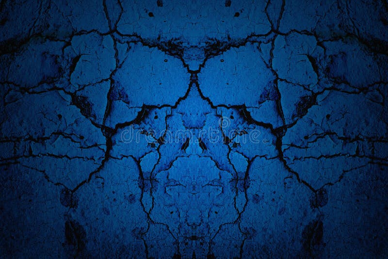Blue Cracked Wall Background with Spotlight Stock Image - Image of ...