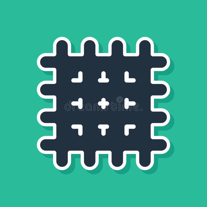 Blue Cracker Biscuit Icon Isolated on Green Background. Sweet Cookie ...