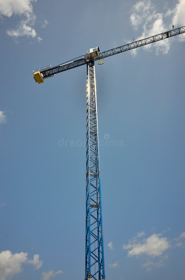 Blue crane isolated stock photo. Image of parts, yellow - 32574444