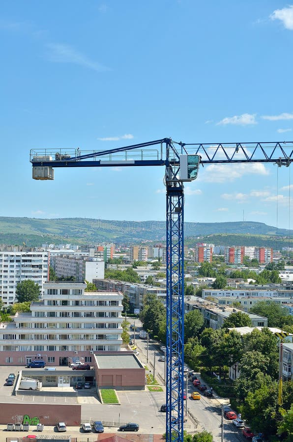 Blue crane on site editorial stock photo. Image of blue - 33257803