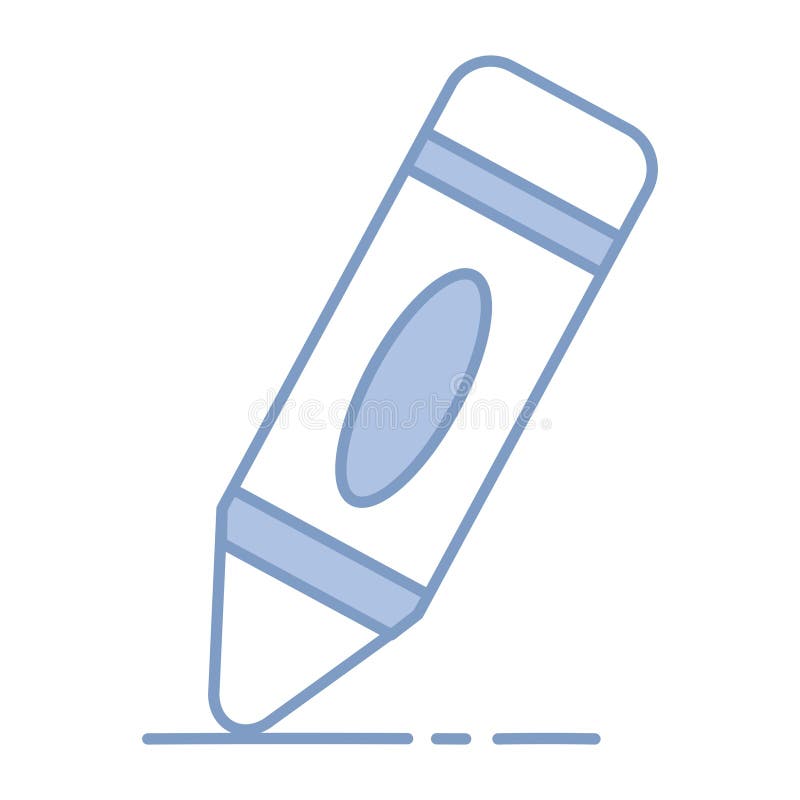 Blue Crayon Drawing Line. Vector Stock Vector - Illustration of vector ...