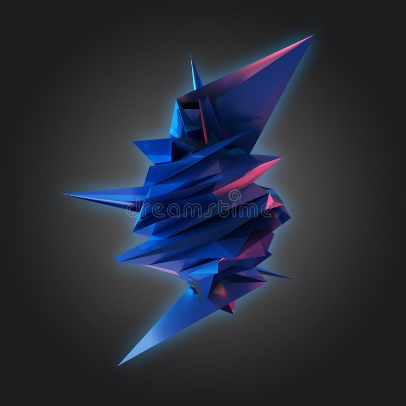 Blue Crazy Element As 3D Disortion Shapes. Stock Illustration ...