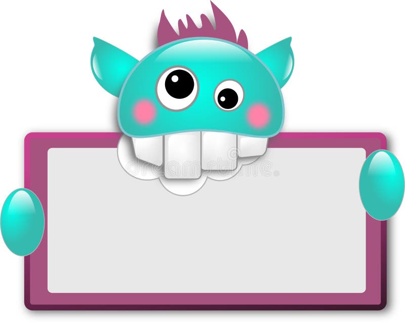 Blue Crazy Monster Bites Label Stock Illustration - Illustration of ...