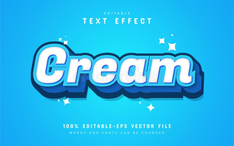 Blue cream text effect stock vector. Illustration of dermatology ...