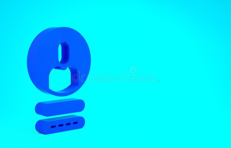 Blue Create Account Screen Icon Isolated on Blue Background. Minimalism ...
