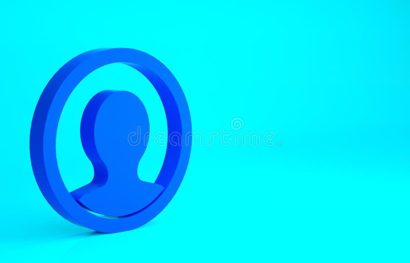 Blue Create Account Screen Icon Isolated on Blue Background. Minimalism ...