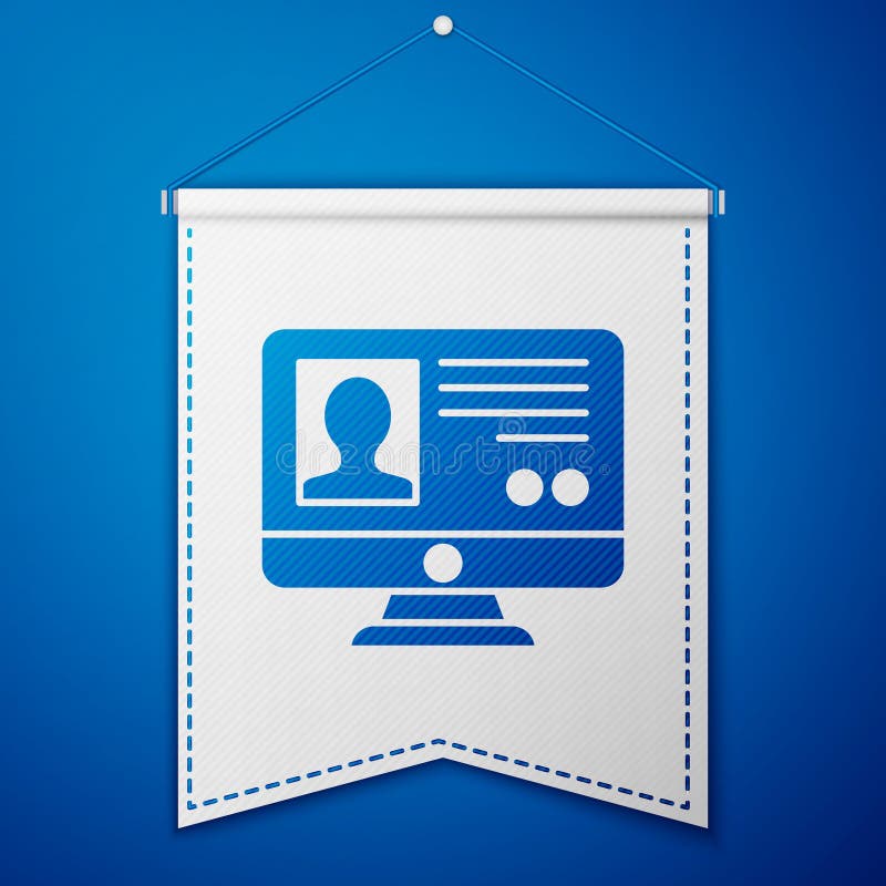 Blue Create Account Screen Icon Isolated on Blue Background. White ...