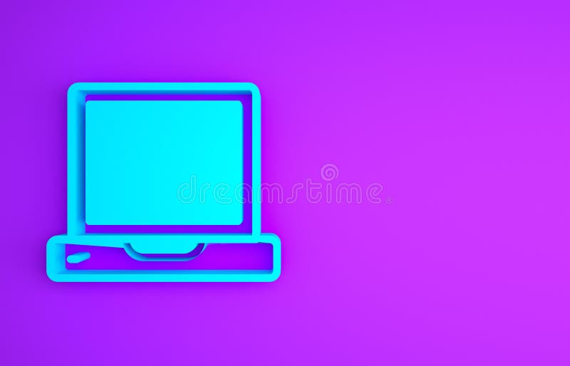 Blue Creating Robot Icon Isolated on Purple Background. Artificial ...